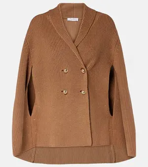 Max Mara Agenzia Double-breasted Virgin Wool Cape - Brown
