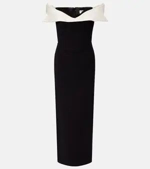 THE NEW ARRIVALS ILKYAZ OZEL Jacqueline Off-shoulder Midi Dress - Black
