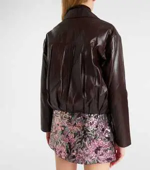 SELF-PORTRAIT Cropped Leather Jacket