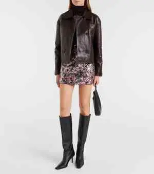SELF-PORTRAIT Floral Sequined Mini Skirt - Multicoloured