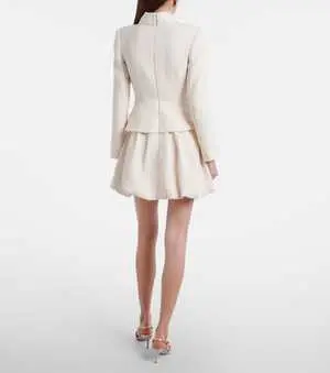 SELF-PORTRAIT Embellished Tweed Mini Dress - White