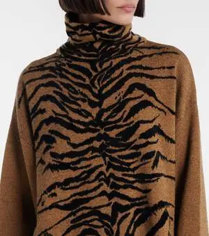 Alaïa Jacquard Turtleneck Sweater - Brown