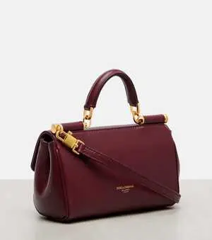 Dolce & Gabbana My Sicily Leather Tote Bag - Burgundy