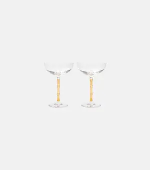 La DoubleJ Bamboo Set Of 2 Crystal Champagne Coupes - Transparent