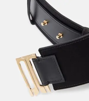 Victoria Beckham Wide Leather Belt - Black