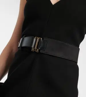 Victoria Beckham Wide Leather Belt - Black