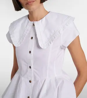 GANNI Ruffled Cotton-blend Shirt