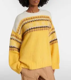 GANNI Fair Isle Alpaca And Wool-blend Intarsia Sweater