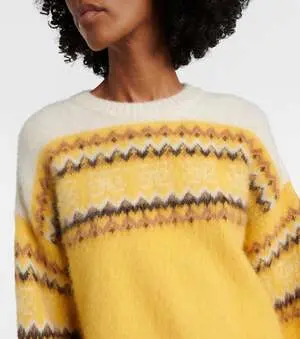GANNI Fair Isle Alpaca And Wool-blend Intarsia Sweater