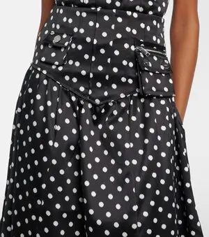 GANNI Polka-dot Satin Maxi Skirt