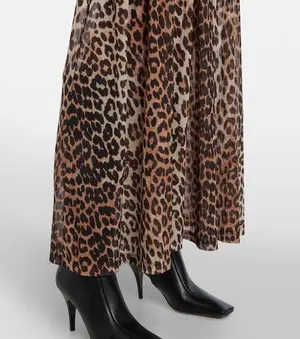 GANNI Leopard-print Cloqué Maxi Dress