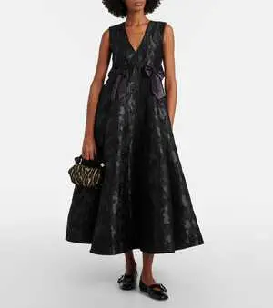 GANNI Mini Leopard-print Cloqué Top-handle Bag - Black