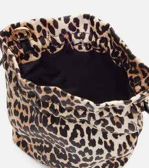 GANNI Leopard-print Pouch - Brown