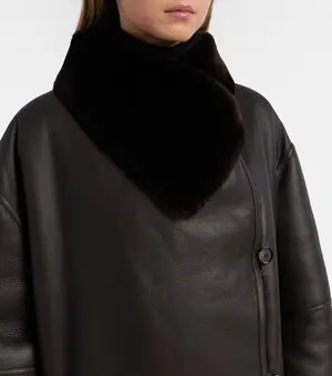 TOTEME Shearling-lined Leather Overcoat - Brown