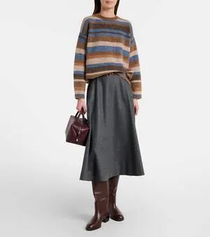 Max Mara Volare Striped Alpaca-blend Sweater