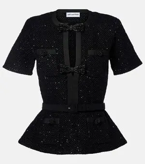 SELF-PORTRAIT Sequined Knitted Top