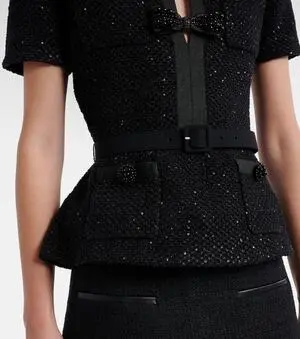 SELF-PORTRAIT Sequined Knitted Top
