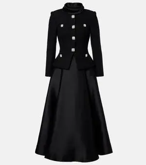 SELF-PORTRAIT Boucle Taffeta Midi Dress