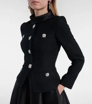 SELF-PORTRAIT Boucle Taffeta Midi Dress