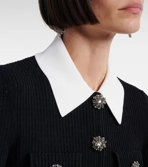 SELF-PORTRAIT Embellished Pleated Mini Dress