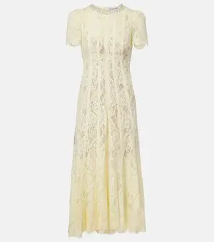 SELF-PORTRAIT Embellished Lace Midi Dress