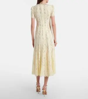 SELF-PORTRAIT Embellished Lace Midi Dress