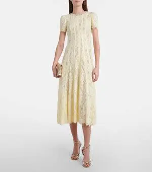 SELF-PORTRAIT Embellished Lace Midi Dress