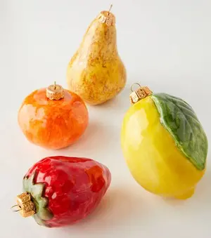 LES-OTTOMANS Set Of 4 Ceramic Ornaments