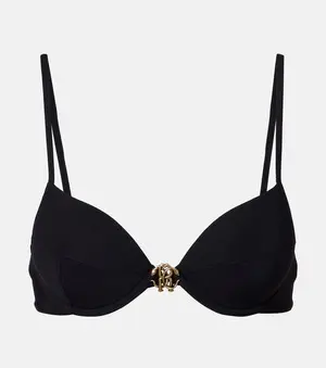 Roberto Cavalli Logo Bikini Top - Black