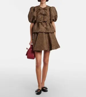 GANNI Checked Mini Skirt