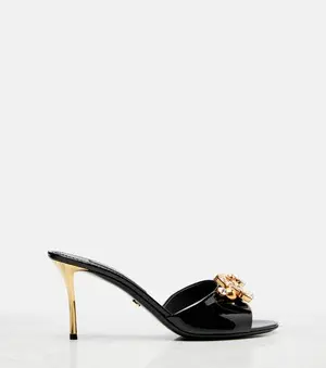 Dolce & Gabbana Embellished Patent Leather Mules
