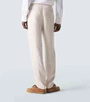 Brunello Cucinelli Linen Tapered Pants - Beige