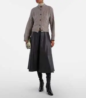 Altuzarra Amory Cable-knit Wool-blend Cardigan - Grey