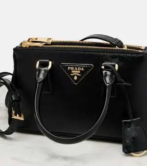 Prada Galleria Leather Top Handle Bag - Black