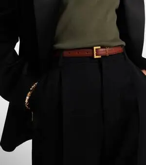Saint Laurent Cassandre Leather Belt