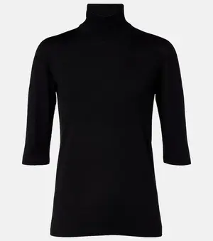 Max Mara Virgin Wool Turtleneck Sweater - Black