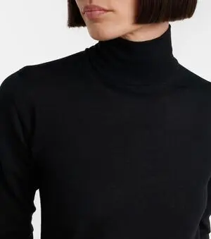 Max Mara Virgin Wool Turtleneck Sweater - Black