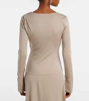 Max Mara Adagio Virgin Wool Wrap Top - Beige