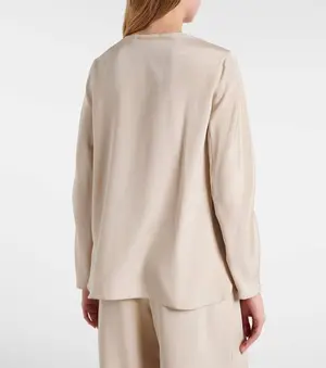 Max Mara Mitico Silk-blend Blouse - Beige