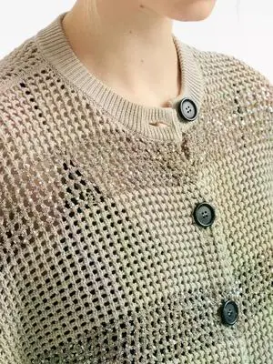 Brunello Cucinelli Striped Cropped Cardigan - Neutrals