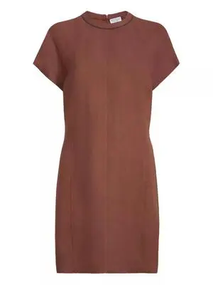 Brunello Cucinelli Mini Trim-detail Dress - Orange