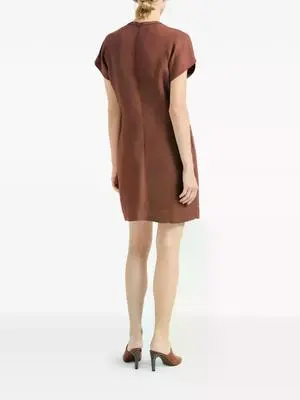 Brunello Cucinelli Mini Trim-detail Dress - Orange