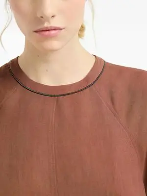 Brunello Cucinelli Mini Trim-detail Dress - Orange
