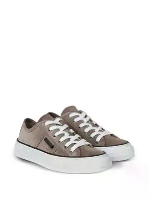 Brunello Cucinelli Monili Embellished Suede Sneakers - Brown