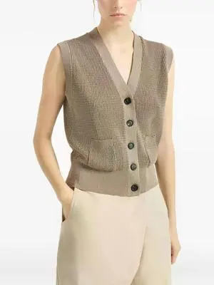 Brunello Cucinelli Sleeveless Buttoned Cardigan