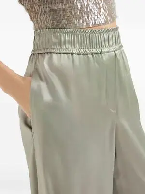 Brunello Cucinelli Elastic-waistband Palazzo Pants - Green