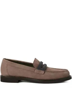 Brunello Cucinelli Suede Penny Loafers