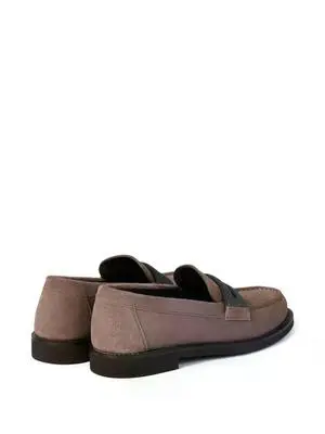 Brunello Cucinelli Suede Penny Loafers