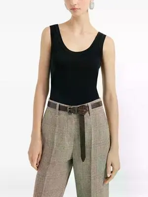 Brunello Cucinelli Monili-detail Ribbed Tank Top - Black
