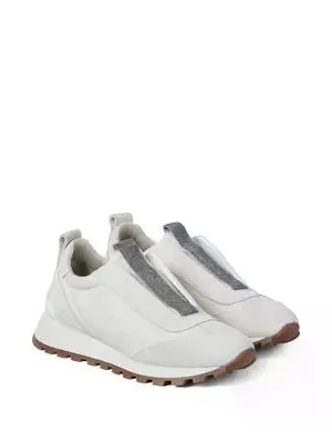 Brunello Cucinelli Canvas Monili-detail Sneakers - Neutrals